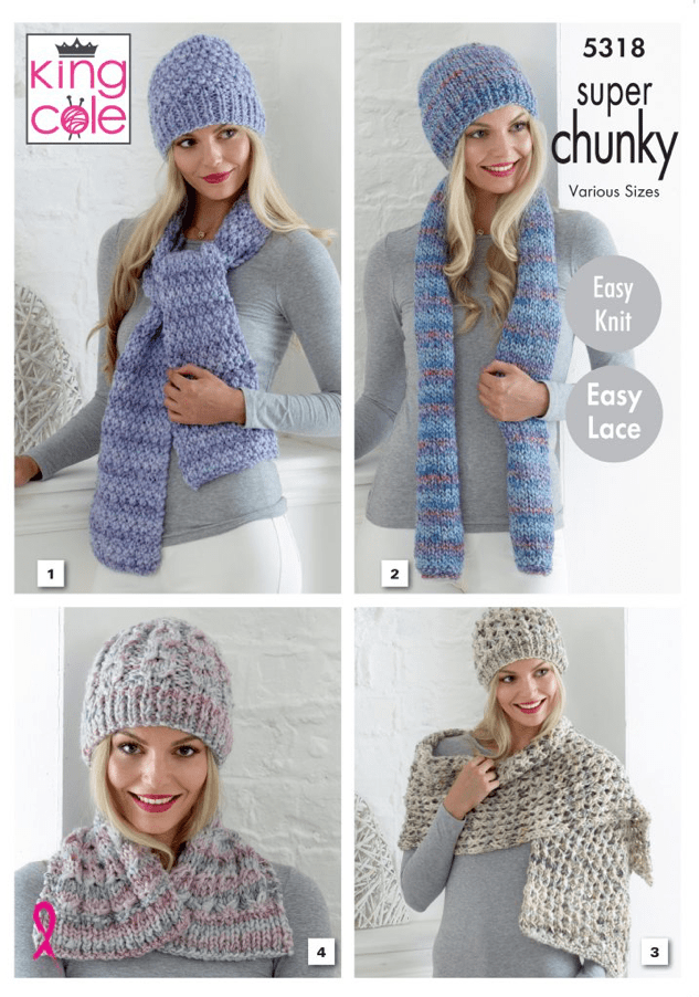 Scarf Knitting Patterns - King Cole
