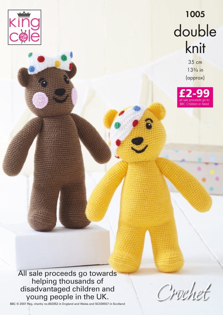 Easy to Follow Pudsey & Blush Bears Knitting Patterns - King Cole